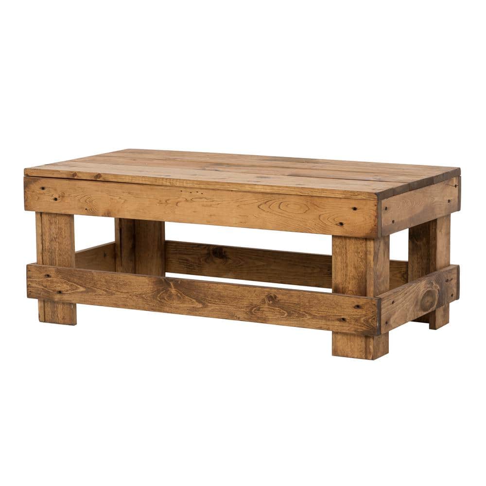 Del Hutson Designs Landmark 39 in. Walnut Medium Rectangle Wood Coffee ...