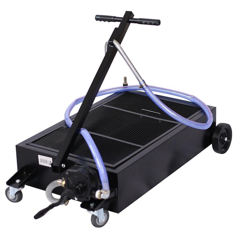 Damodpoy 25-gal. Low-Profile Gray Steel Oil Drain with Pump and Wheels ...