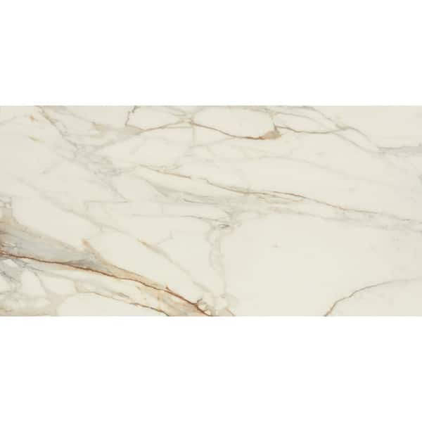 Daltile Panoramic Duet Calacatta Topaz 24 in. x 48 in. Matte Porcelain ...
