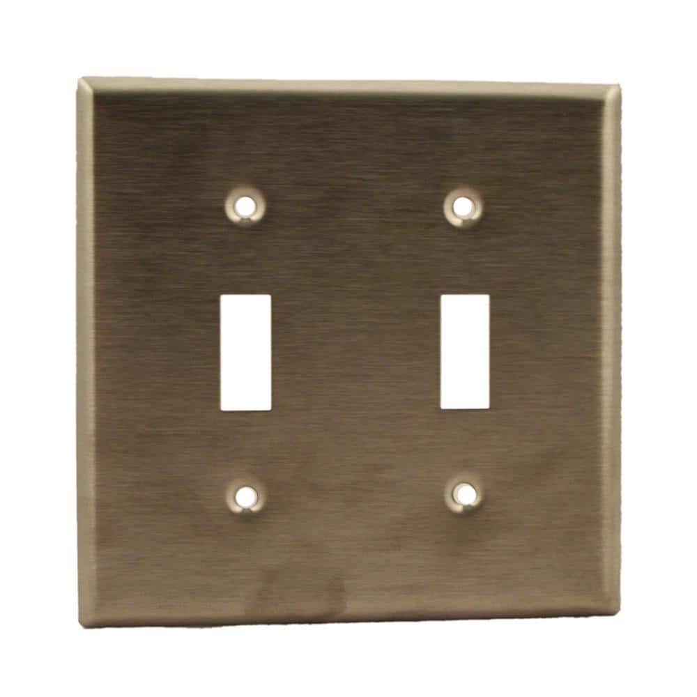 Leviton Stainless Steel 2-Gang Toggle Wall Plate (1-Pack) 84009 - The ...