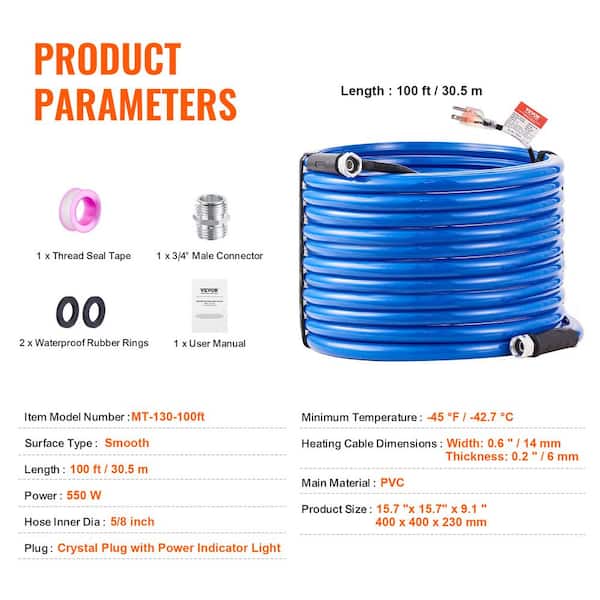 Heated Garden Hose 100 Ft | Fasci Garden