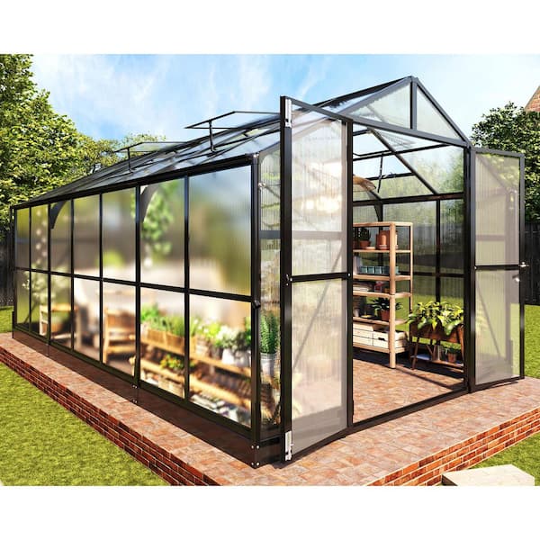 Amerlife 95 In W X 163 In D X 83 In H Polycarbonate Greenhouse Black