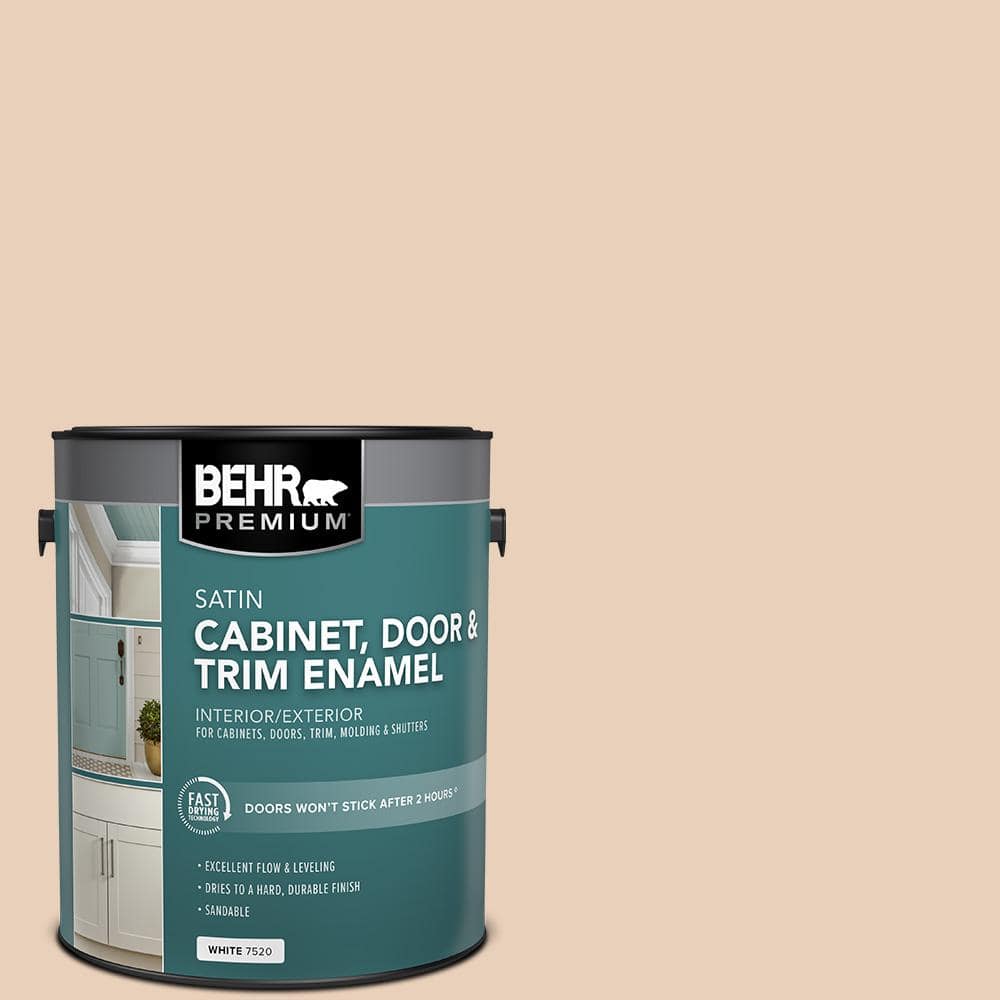 BEHR PREMIUM 1 gal. #S230-1 Buff Tone Satin Enamel Interior/Exterior ...