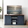 FESTIVO 58 in. Navy TV Stand for TVs up to 65 in. Barn Door FTS20332 ...
