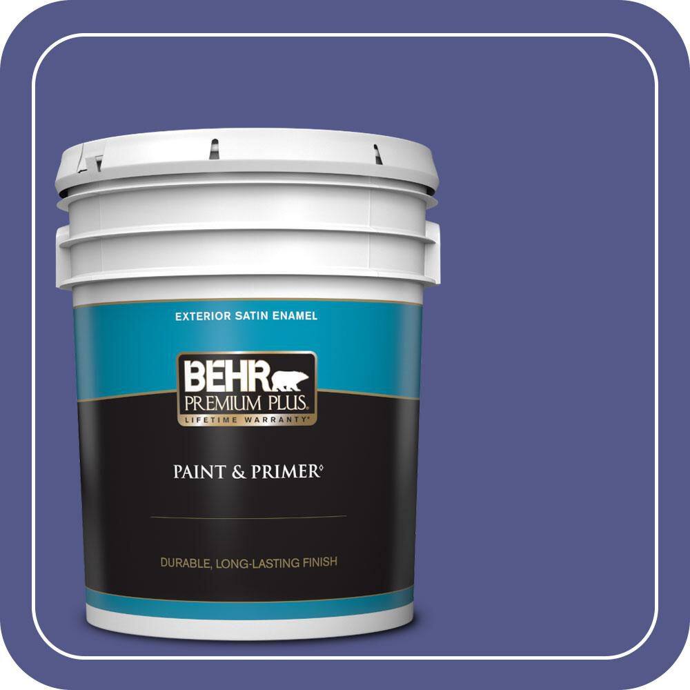 BEHR PREMIUM PLUS 5 gal. #620B-7 Wild Elderberry Satin Enamel Exterior ...
