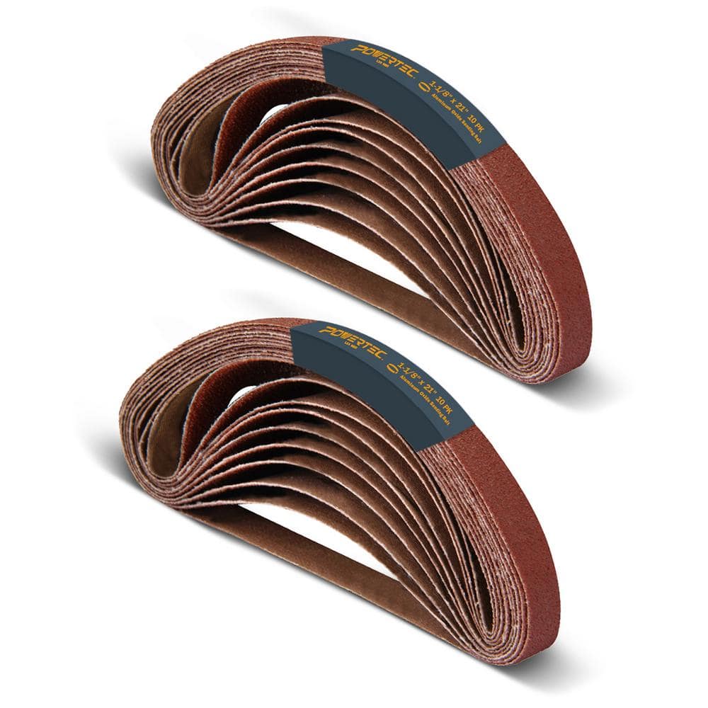 ‎POWERTEC 1-1/8 in. x 21 in. Sanding Belts for Makita 9031 Belt Sander ...