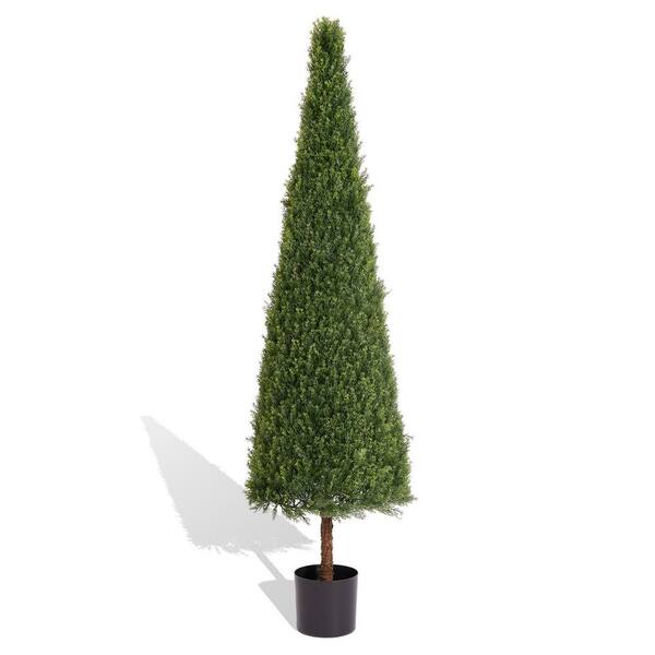 5.9 ft. Artificial Banana Leaf Tree in Black Plastic Container (2 ...