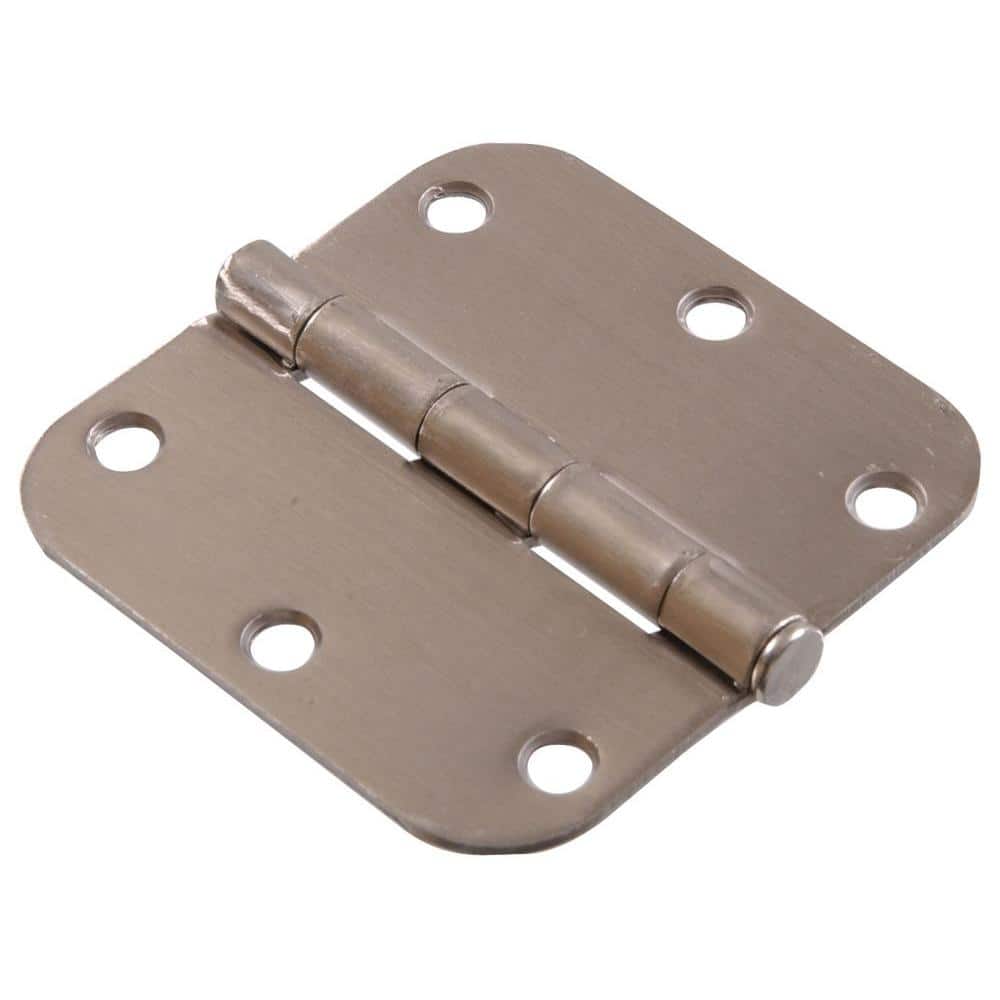 Hardware Essentials 3-1/2 in. Satin Nickel Residential Door Hinge with ...