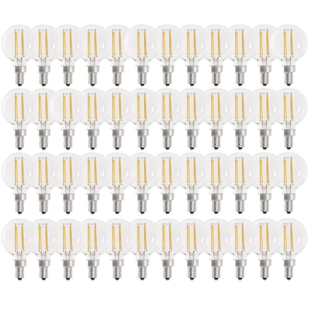 Feit Electric 40-Watt Equivalent G16.5 Globe Dimmable Filament Clear ...