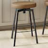 Amisco Tanner 30 in. Swivel Bar Stool - Tan Faux Leather/Black Metal ...