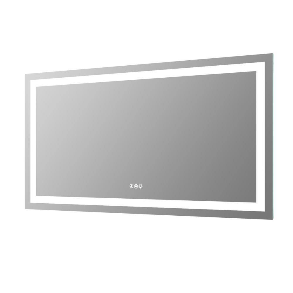 BWE 55 in. W x 30 in. H Rectangular Frameless LED Light Anti-Fog Wall ...