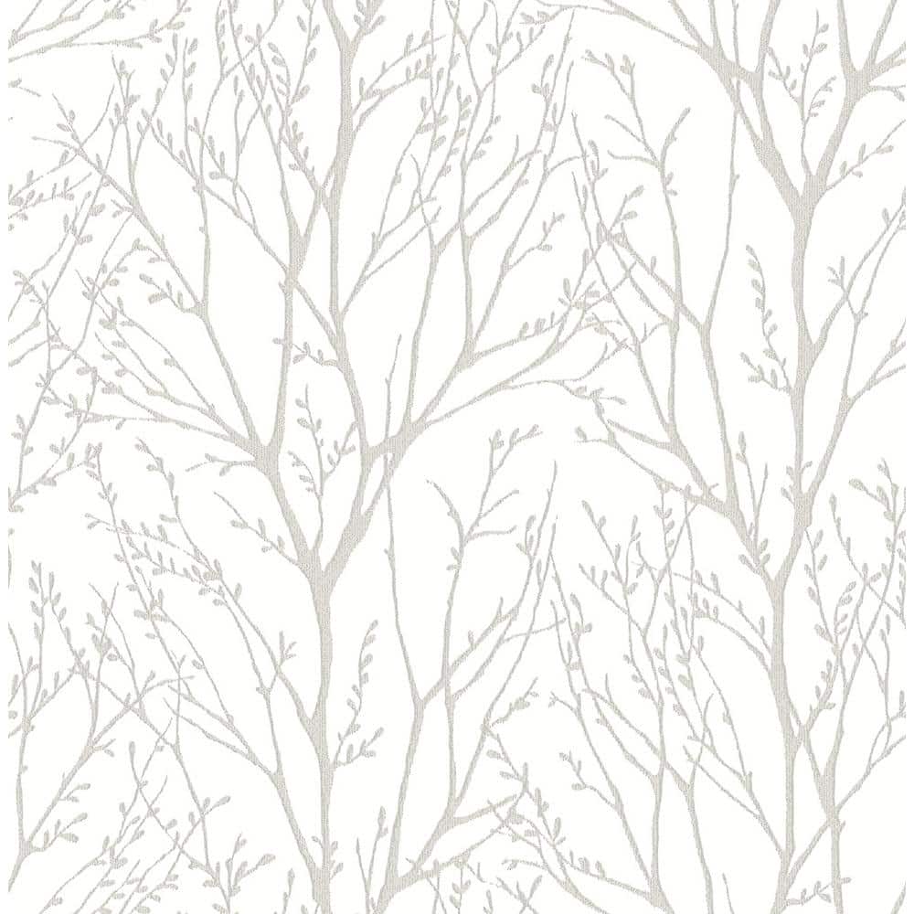 Kenneth James Autumn Silver Tree Silver Wallpaper Sample 2671-22441SAM ...