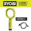 RYOBI USB Lithium Cordless 200 Lumens Magnifying Light Kit with 2.0 Ah ...