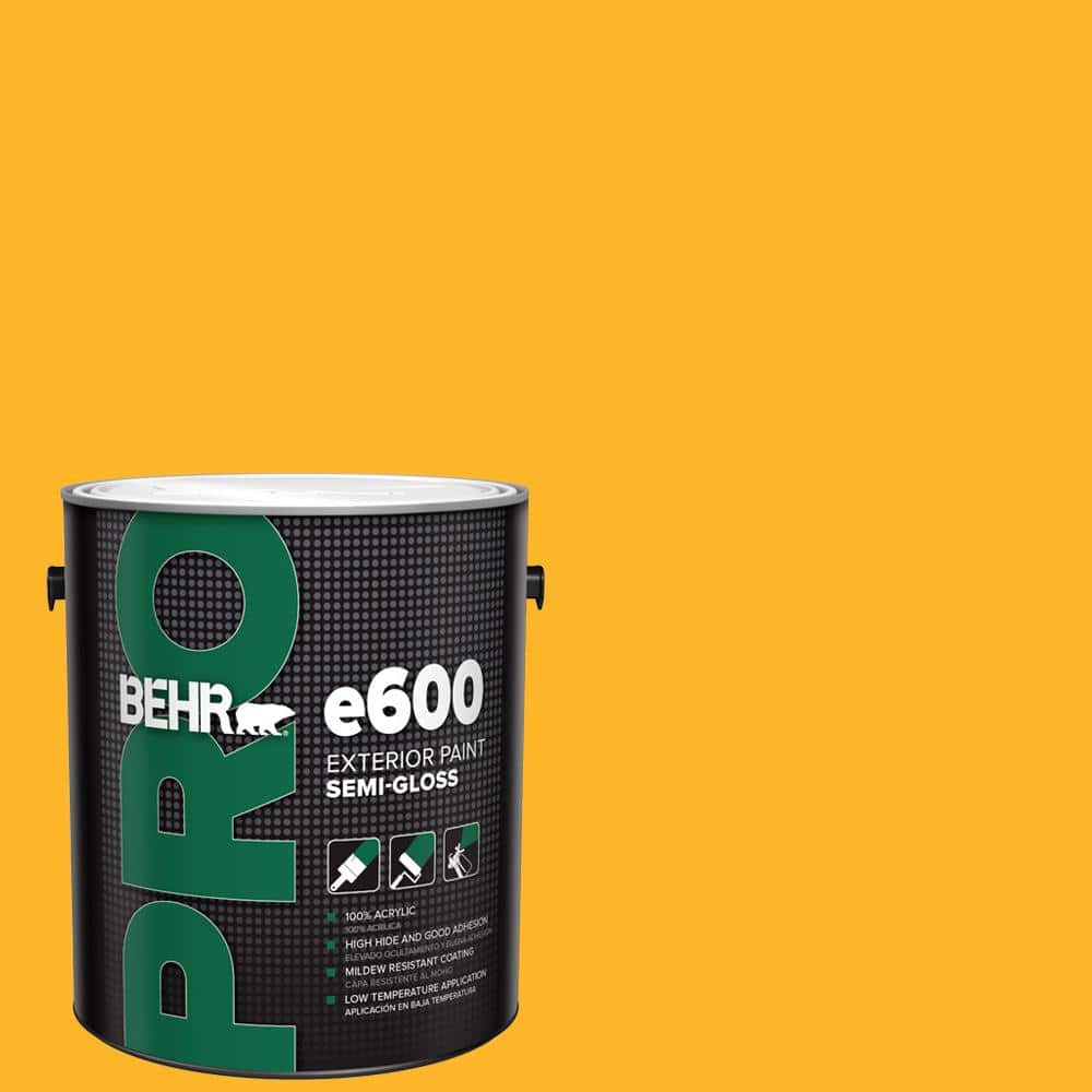 BEHR PRO 1 gal. #P260-7 Extreme Yellow Semi-Gloss Acrylic Exterior ...
