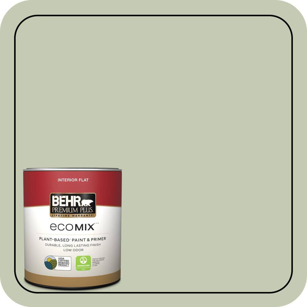 BEHR PREMIUM PLUS 1 qt. #420E-3 Spring Hill Flat EcoMix Plant-Based ...