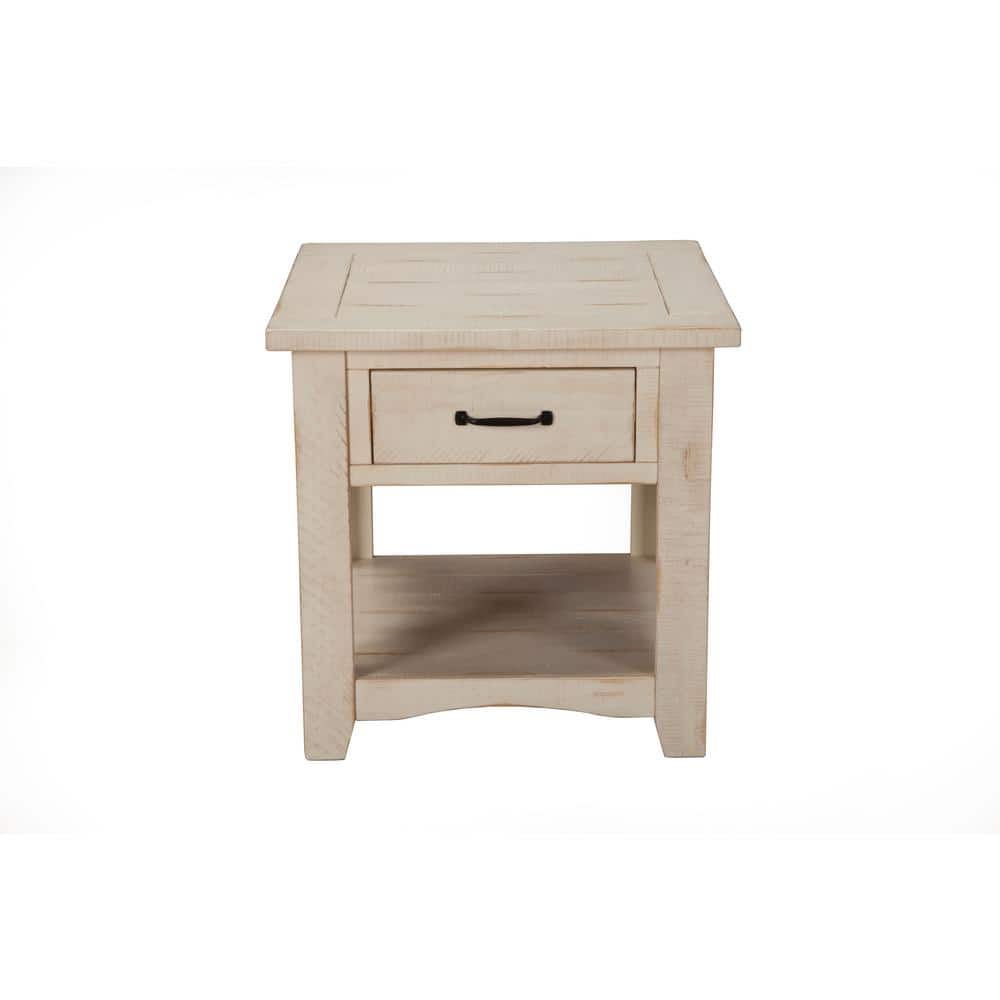 Martin Svensson Home Rustic Collection Antique White End Table 890133 ...