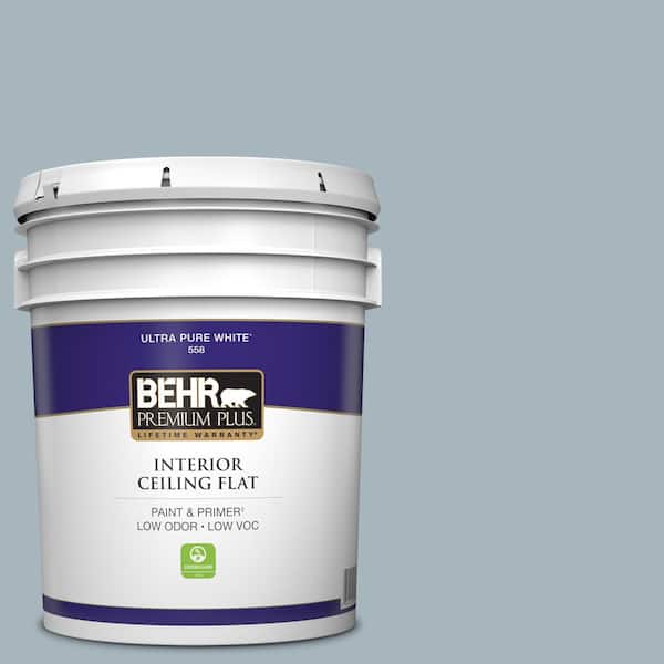 BEHR PREMIUM PLUS 5 gal. #N480-3 Shadow Blue Ceiling Flat Interior ...