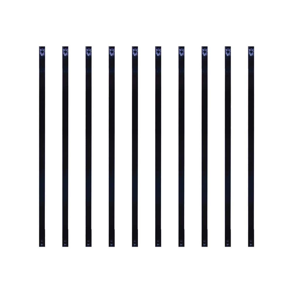 NUVO IRON 1/2 in. x 1 in. x 38 in. Black Galvanized Steel Rectangle ...