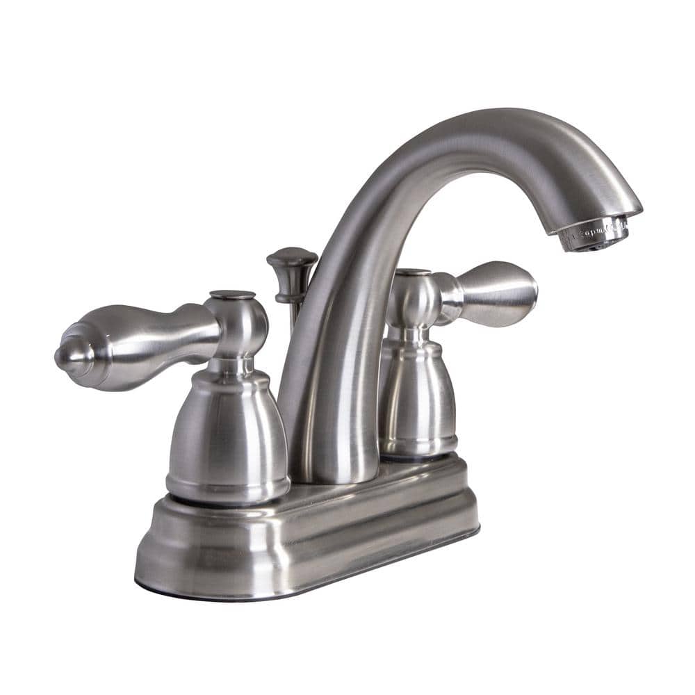 Design House Hathaway 4 in. Centerset 2-Handle Bathroom Faucet in Satin ...