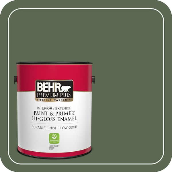 BEHR PREMIUM PLUS 1 gal. #S390-7 Trailing Vine Hi-Gloss Enamel Interior ...