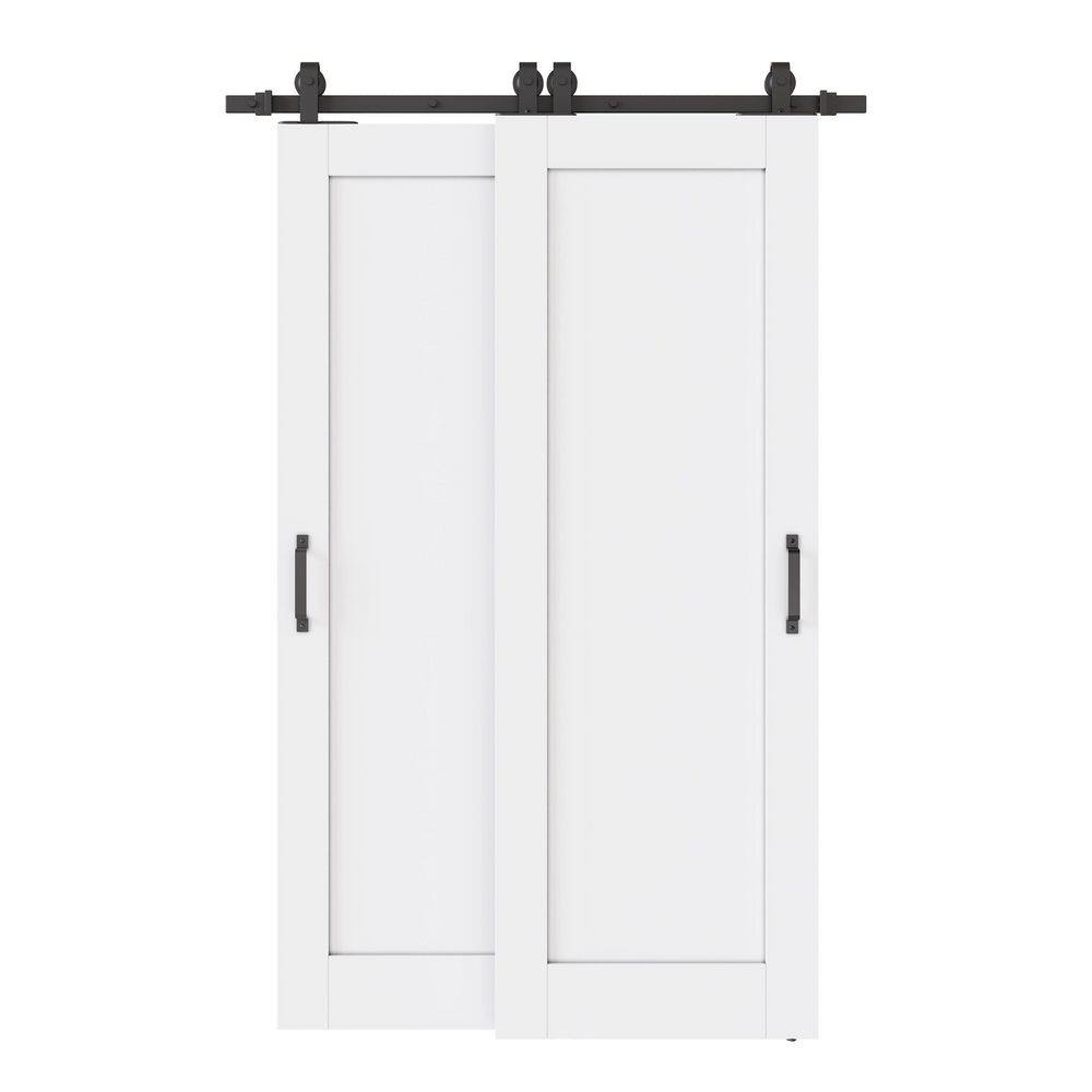 ARK DESIGN 48 in. x 96 in. (Double 28 in.) 1-Panel White Primed Solid ...