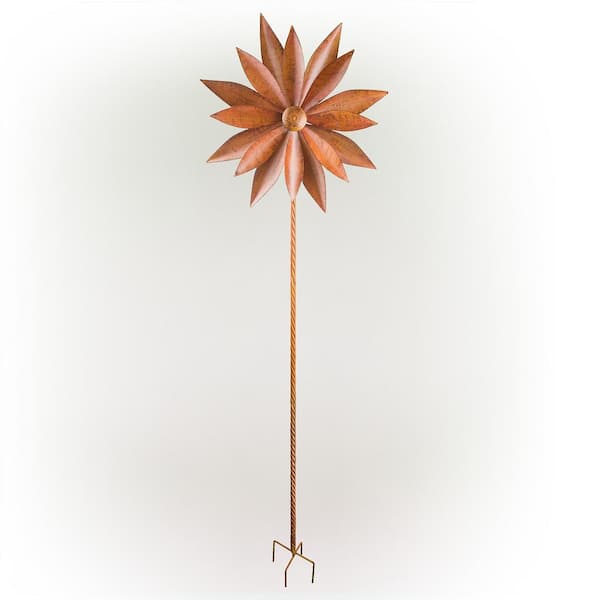 Alpine Corporation 96 in. Tall Outdoor Metal Rustic Daisy Metal Dual ...