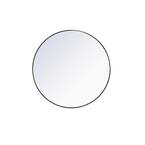 Large Round Black Modern Mirror (45 in. H x 45 in. W) WM9690Black - The ...
