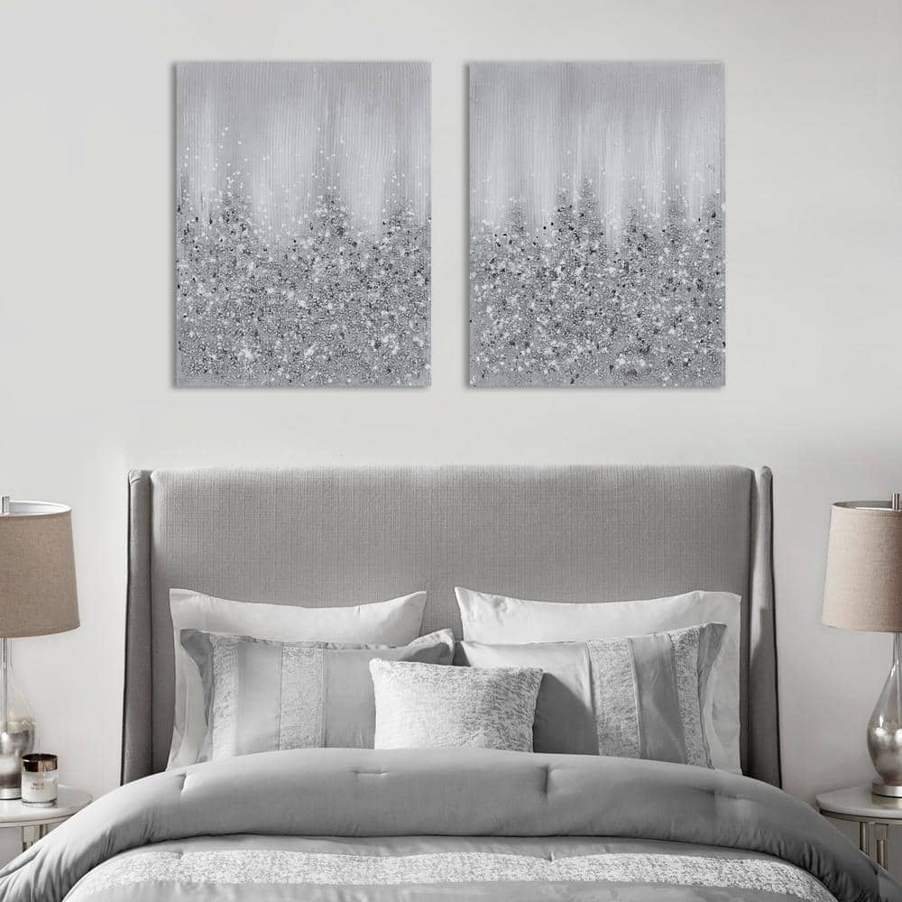 2-Piece Unframed Art Print 28 in. x 22 in. Heavily Embellished Canvas ...