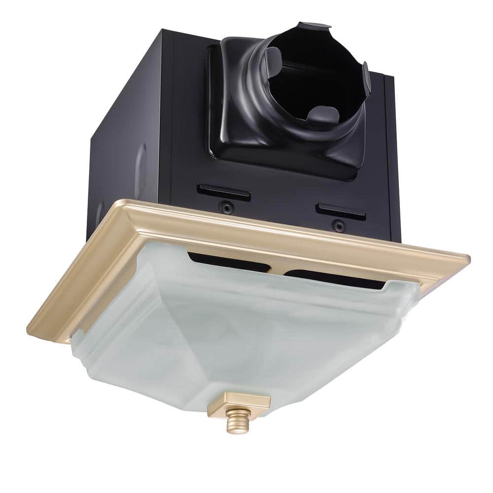 LIFT BRIDGE KITCHEN & BATH Decorative Square Matte Gold 110 CFM Ceiling ...
