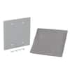 Commercial Electric 2-Gang Blank Metallic Weatherproof Cover, Gray ...