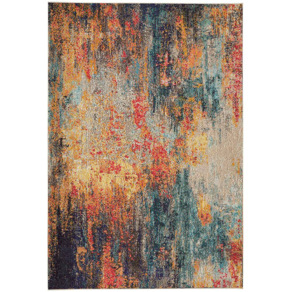 Nourison Celestial Multicolor 5 ft. x 7 ft. Abstract Bohemian Area Rug ...