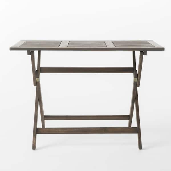 Grey Acacia Wood Folding Outdoor Patio Dining Table GRY-59 - The Home Depot