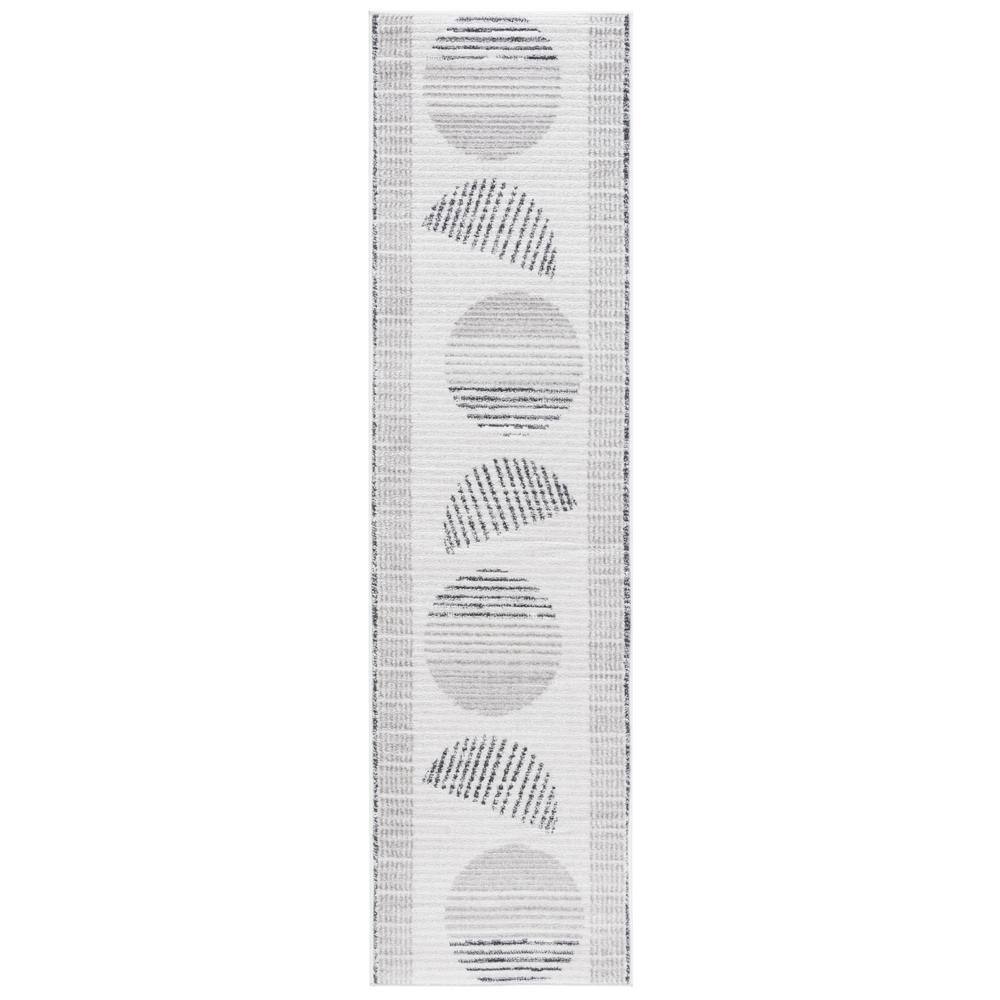 SAFAVIEH Alamo Ivory/Gray 2 ft. x 8 ft. Modern Geometric Runner Rug ...