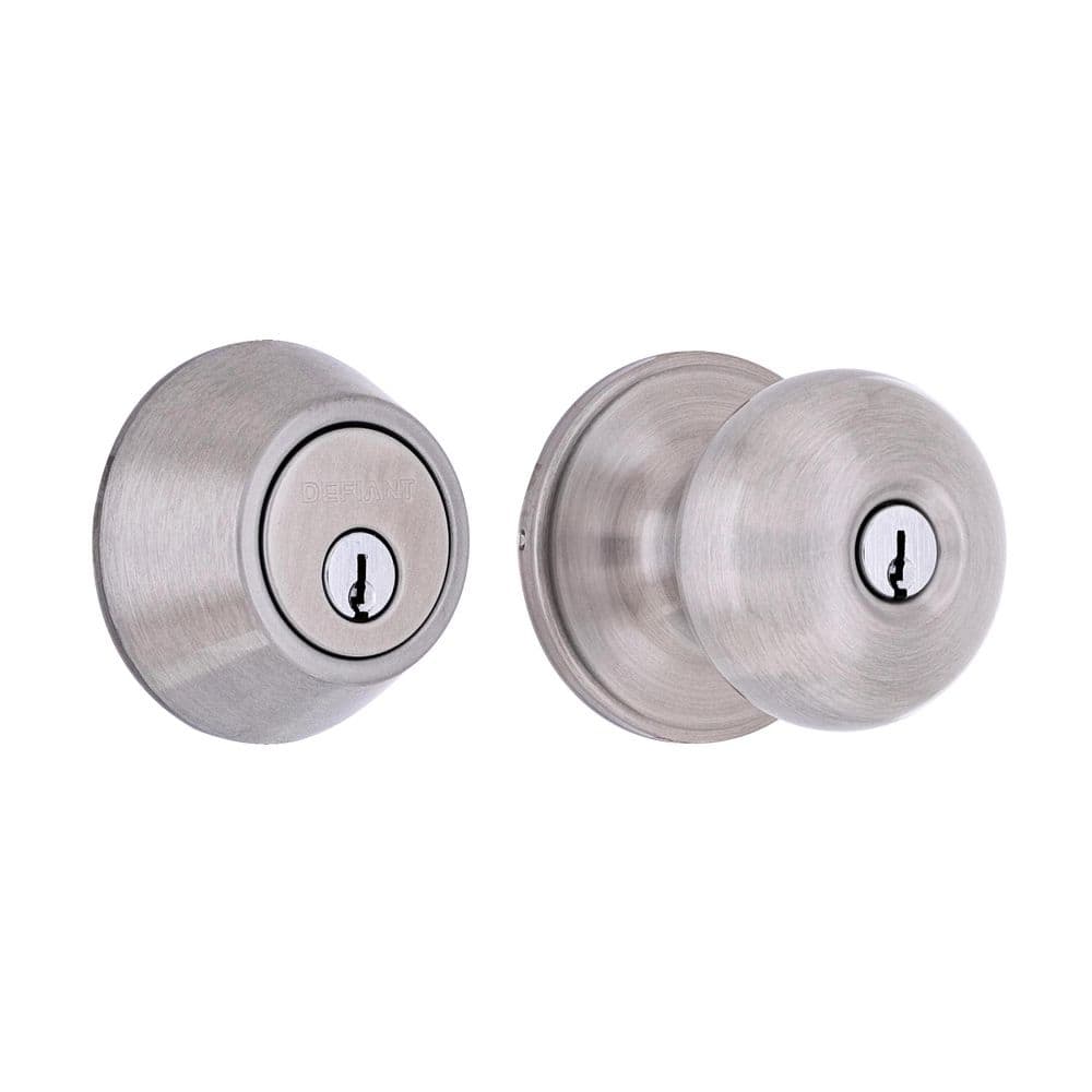 Defiant Round Satin Nickel Single Cylinder Combo Pack BFX2B91B - The ...