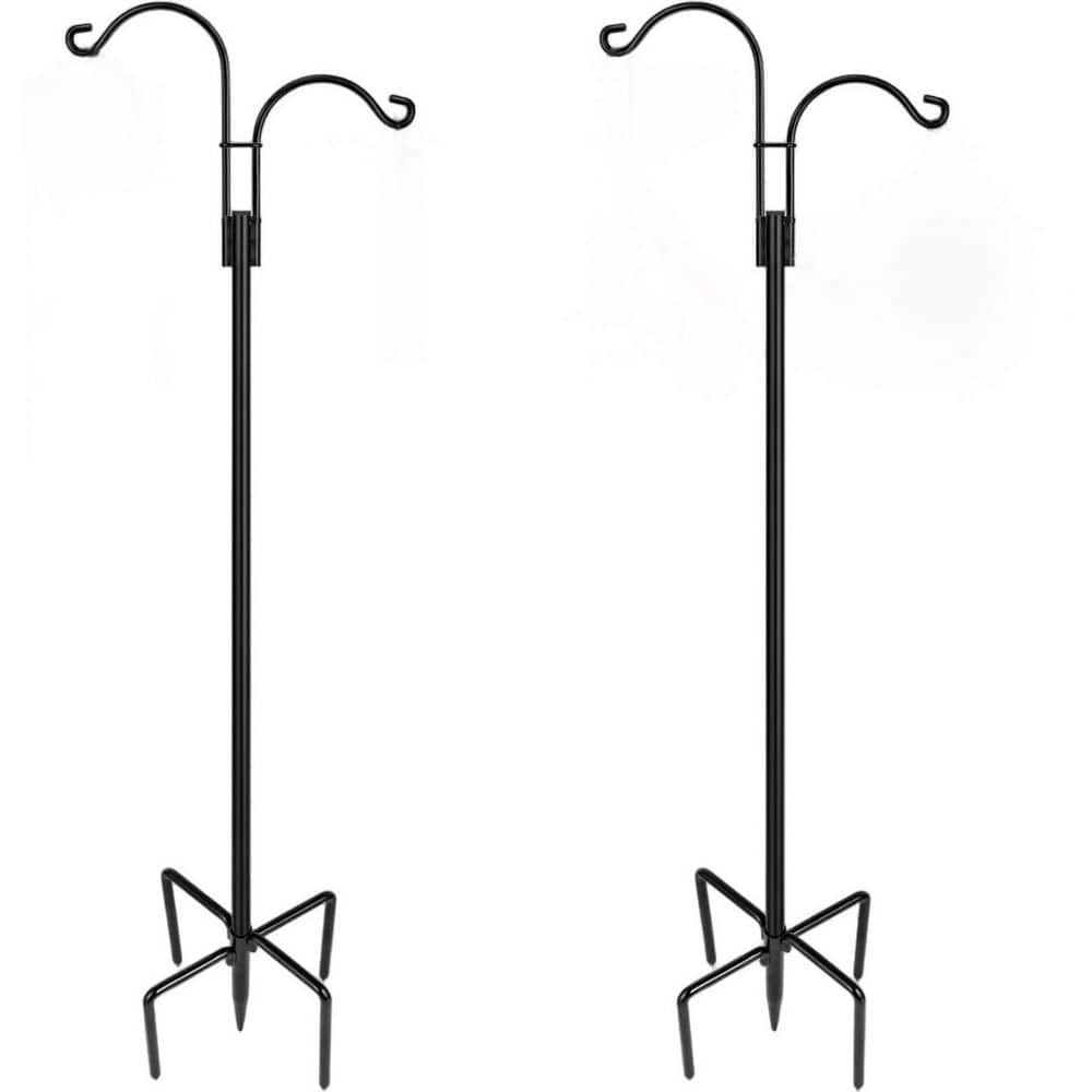 2-Pack 92 in 5-Prong Double Shepherds Hooks-Heavy Duty Metal Garden ...