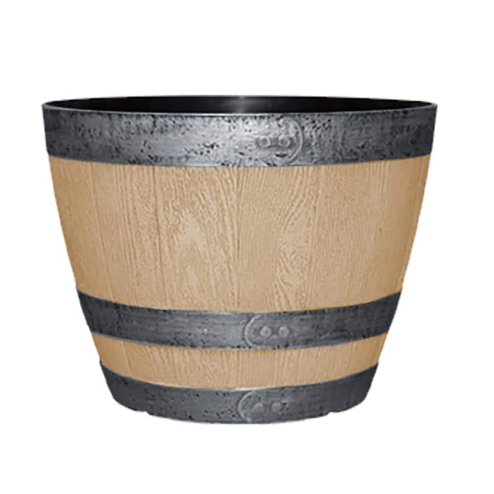 CHG CLASSIC HOME & GARDEN 11.3 in. Napa Barrel Natural Oak Resin ...