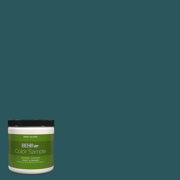 BEHR PREMIUM PLUS 8 oz. #MQ6-01 Ocean Abyss Semi-Gloss Interior ...