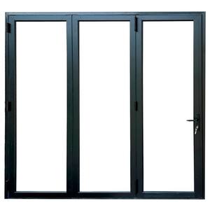 TEZA DOORS Teza 90 Series 108 in. x 80 in. Matte Black Left to Right ...