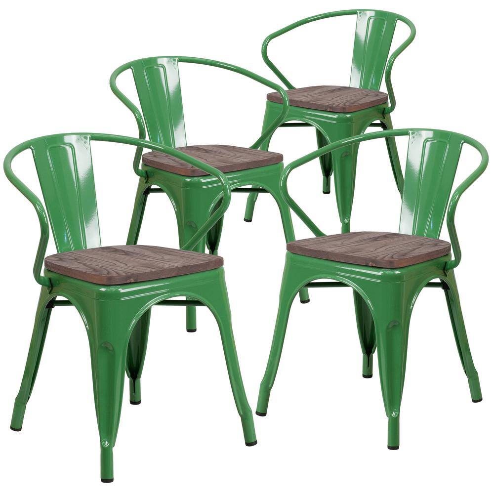 Carnegy Avenue Green Restaurant Chairs (Set of 4) CGA-CH-250660-GR-HD