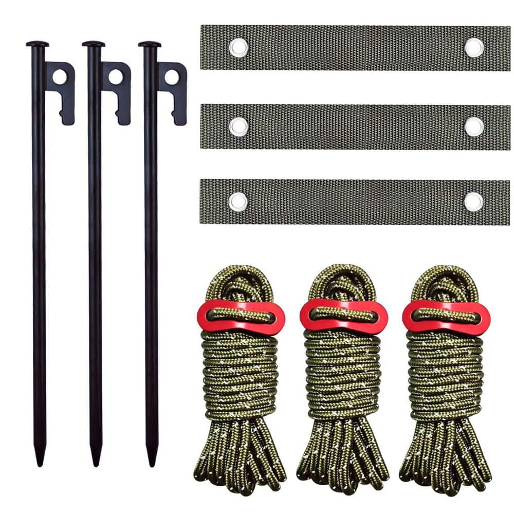 NVNOO Heavy Duty Garden Stakes Kit Including 11.8 in. Steel Tree Stakes ...