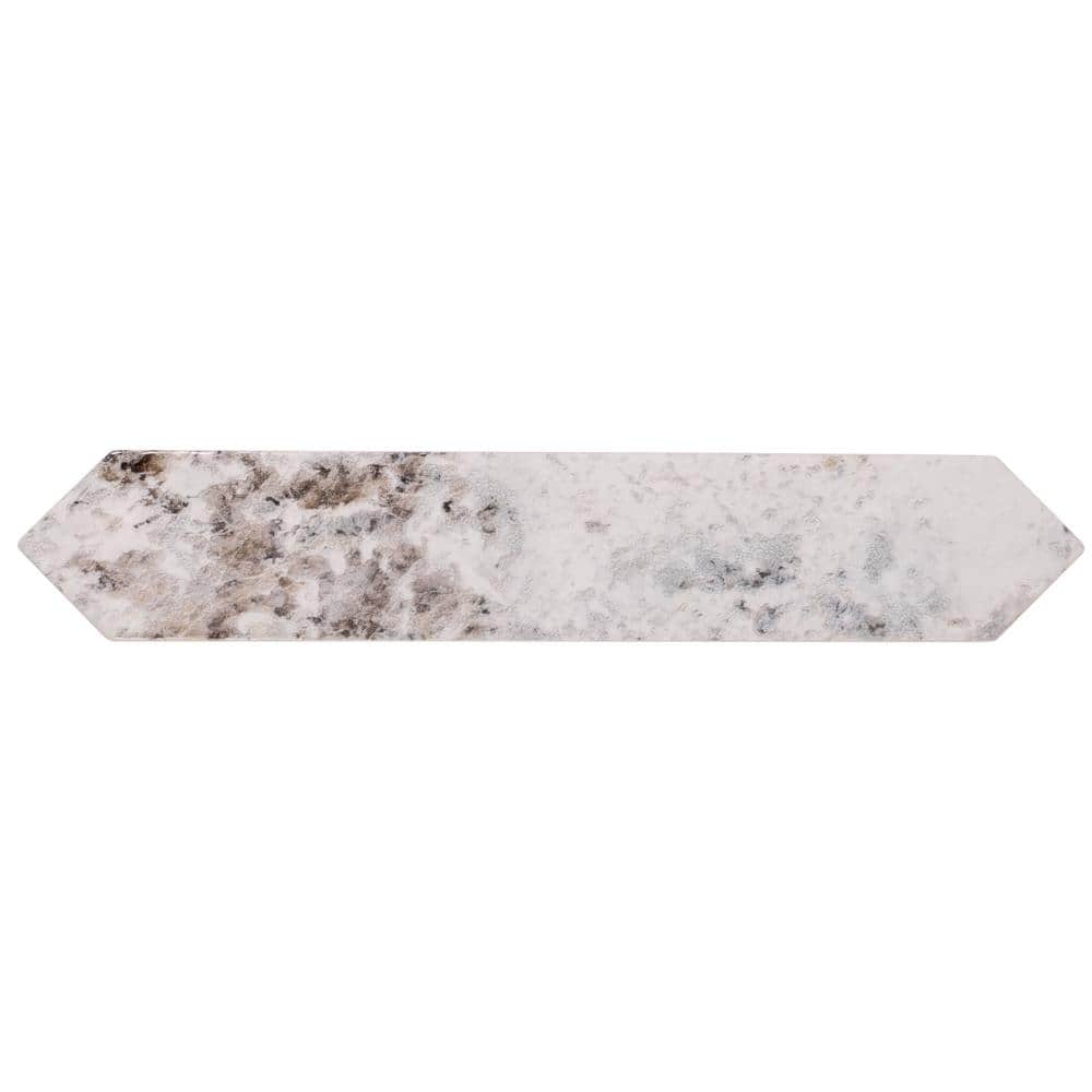 Apollo Tile Festa White 1.7 in. x 9.6 in. Glossy Ceramic Picket Wall ...