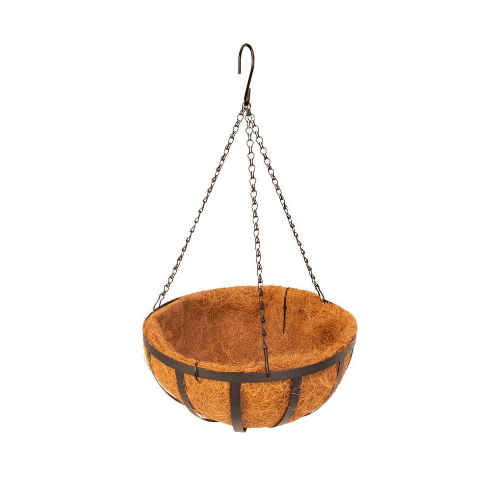 Vigoro 12 in. Steel English Hanging Basket with Coco Liner 88984HD ...