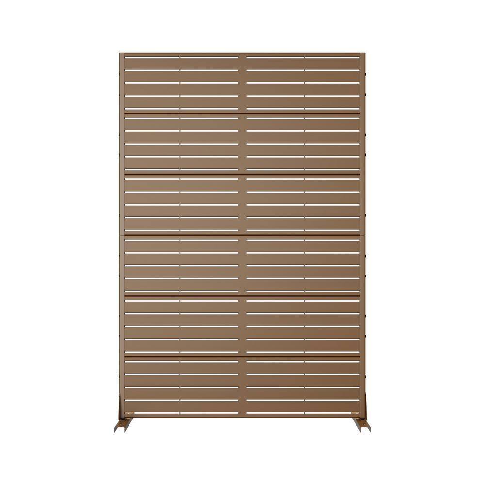 Lirago 72 in. x 47 in. Brown Privacy Screen Galvanized Freestanding ...