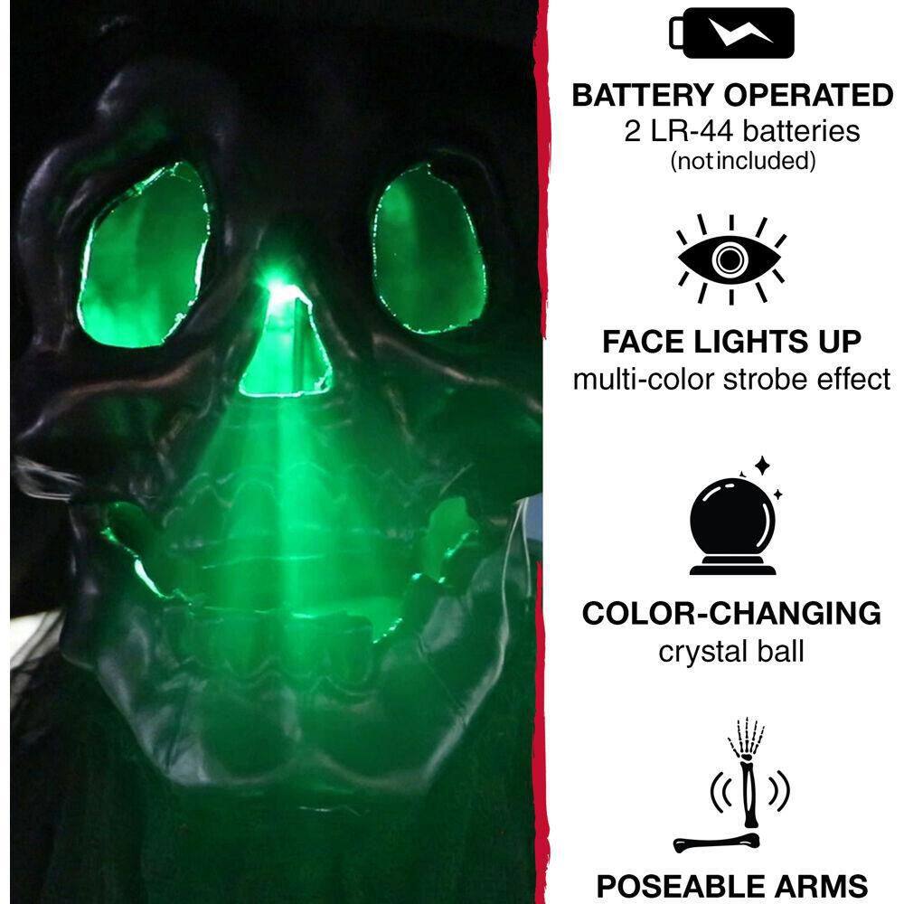 7.5 ft. Phantom Witch with Multi-Color Crystal Ball Halloween Prop ...