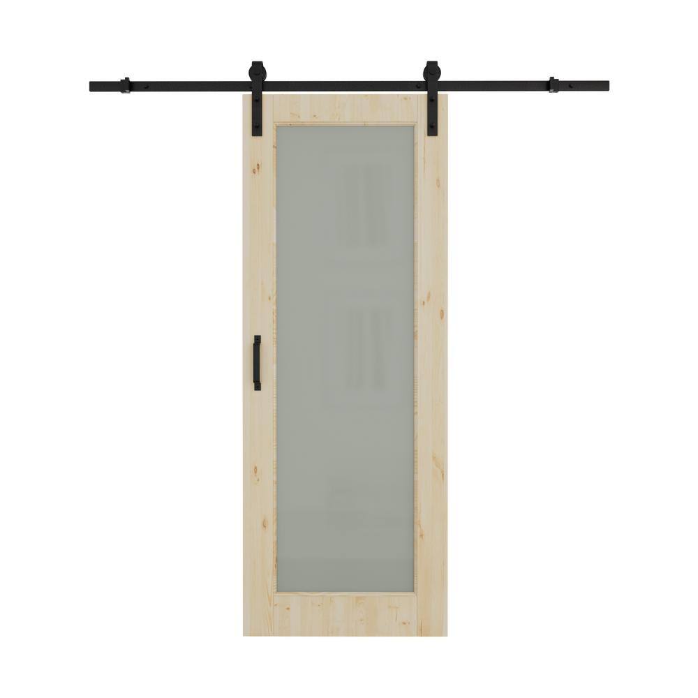 ARK DESIGN 36 in. x 80 in. 1-Lite Tempered Frosted Glass Unfinished ...
