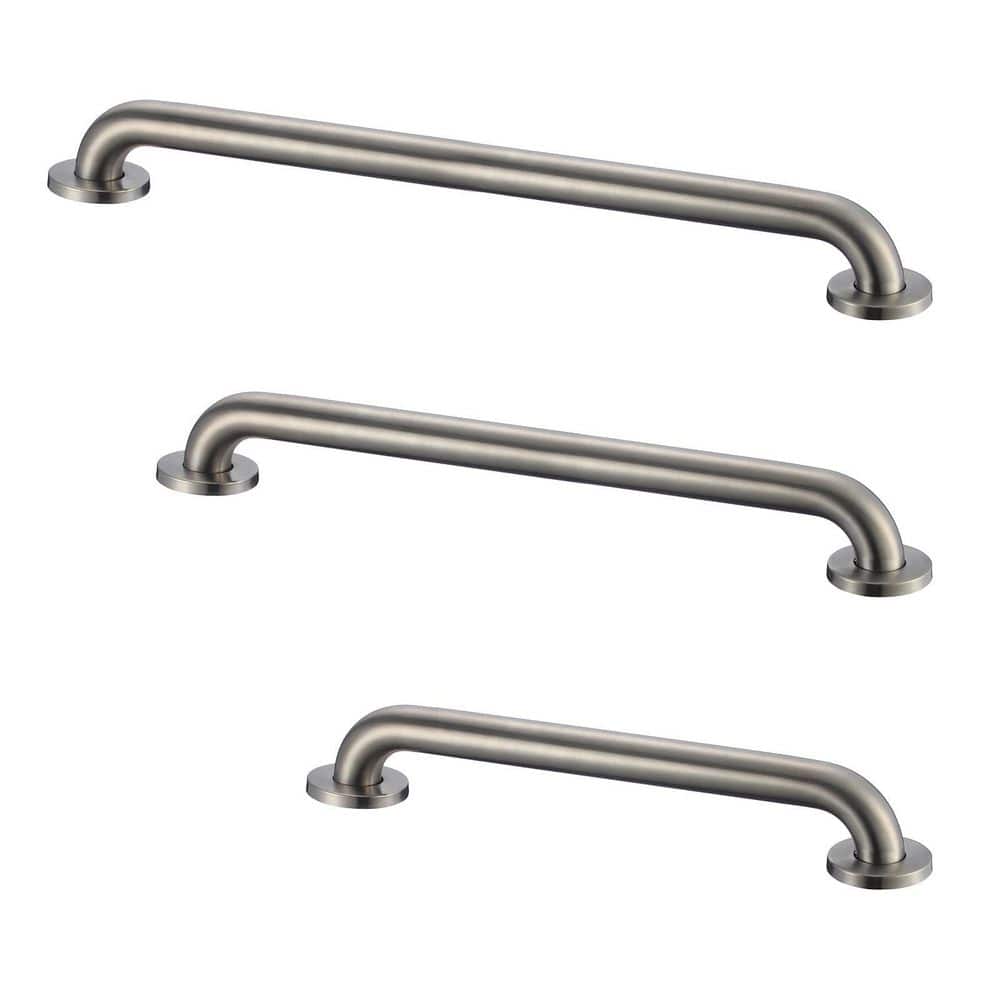 Anqtovp 18 in. Concealed Screw Grab Bar Set in Brushed Stainless Steel ...