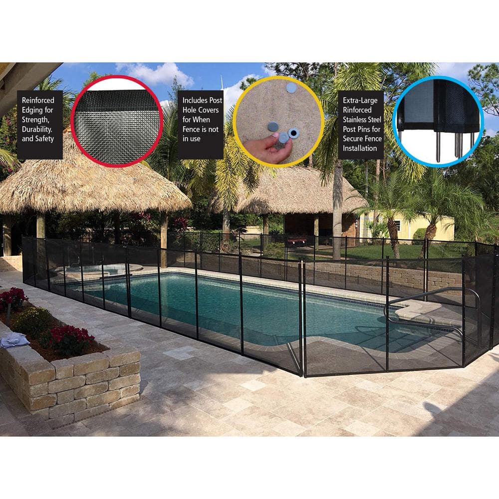 Water Warden 4 ft x 24 ft. Pool Safety Fence for Inground Pools, ASTM ...