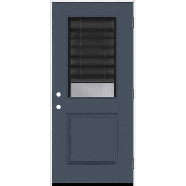 Steves & Sons Legacy 36 in. x 80 in. 1/2 Lite Clear Glass Noir ...