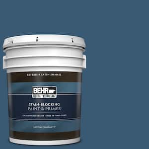 BEHR ULTRA 1 gal. #M500-6 Express Blue Extra Durable Semi-Gloss Enamel ...
