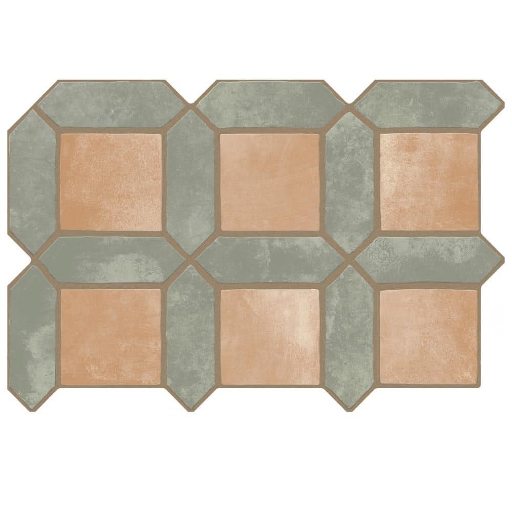 Merola Tile Picket Arendel Green with Terra Square 7 in. x 8 in ...